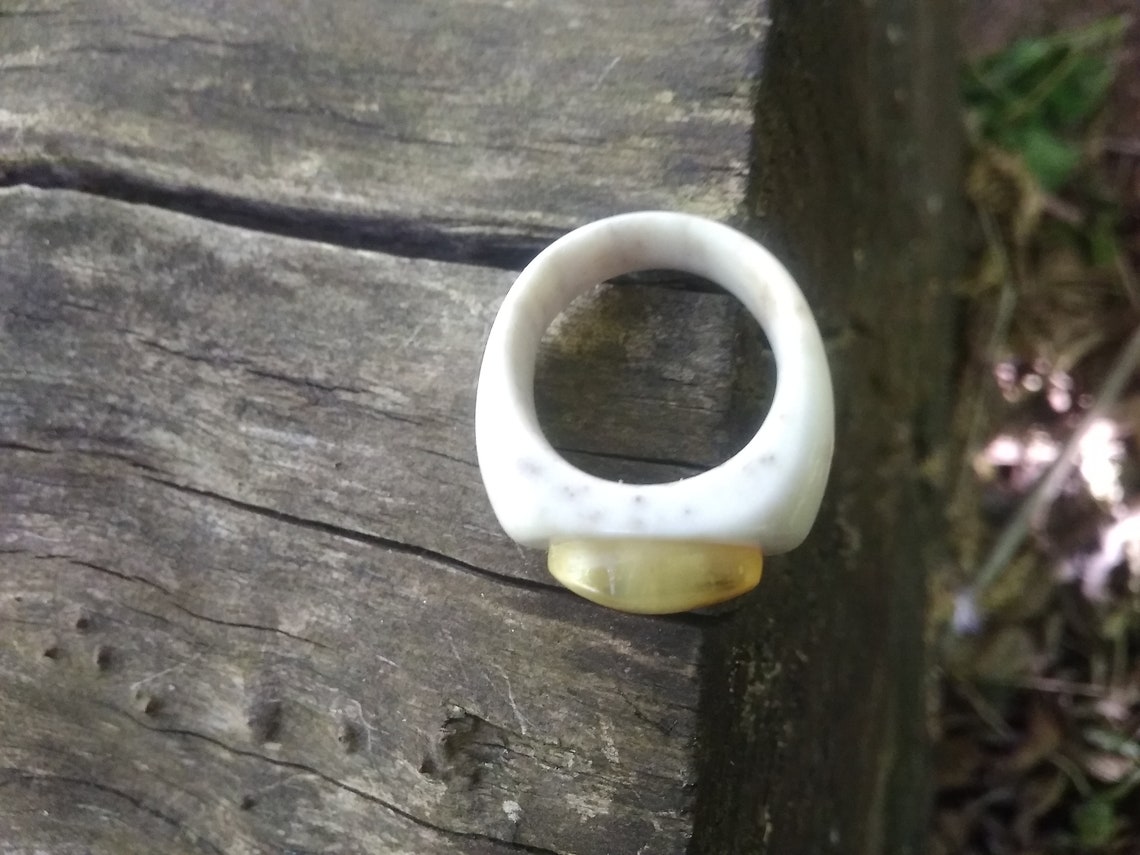 Antler Ring Natural Whitetail Deer Antler Ring Bone Ring - Etsy
