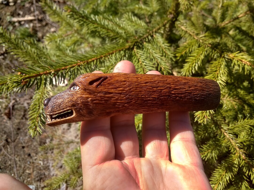 Wolf , Knife Handle , for Elk Horn , Handle Art Knife , Handmade Knife ...