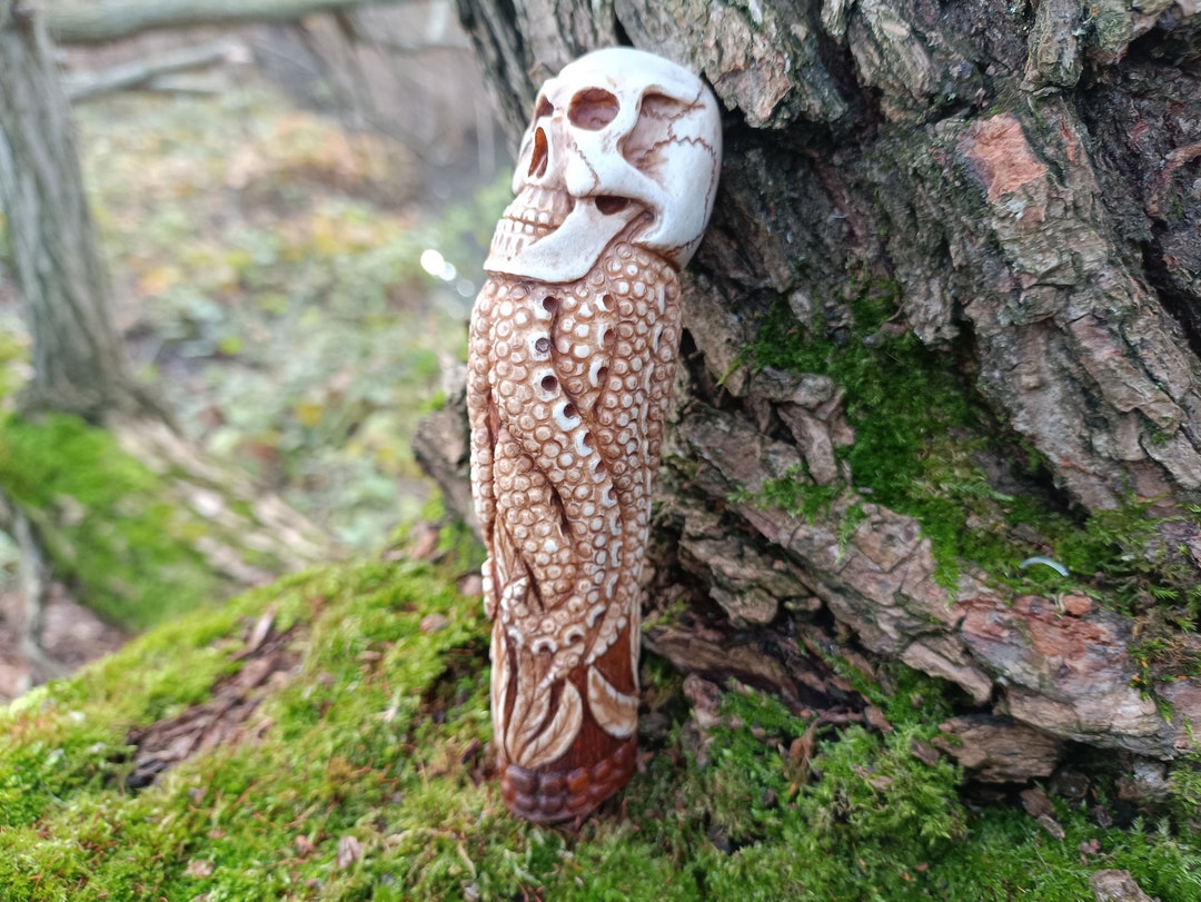 Scull Octopus the Handle for the Knife , Handle for Elk Horn - Etsy