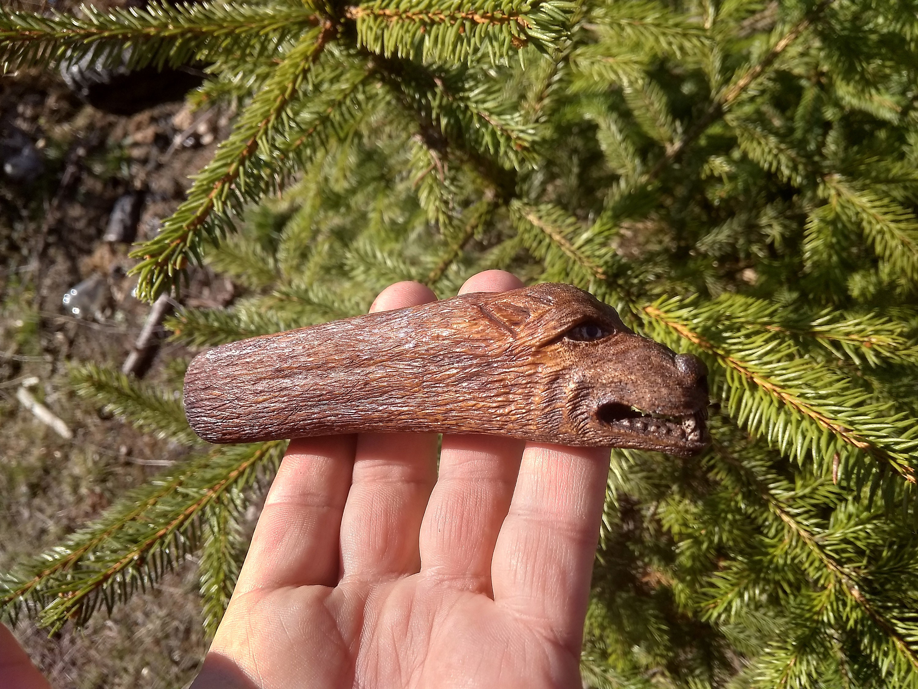 Wolf Knife Handle for Elk Horn Handle Art Knife - Etsy