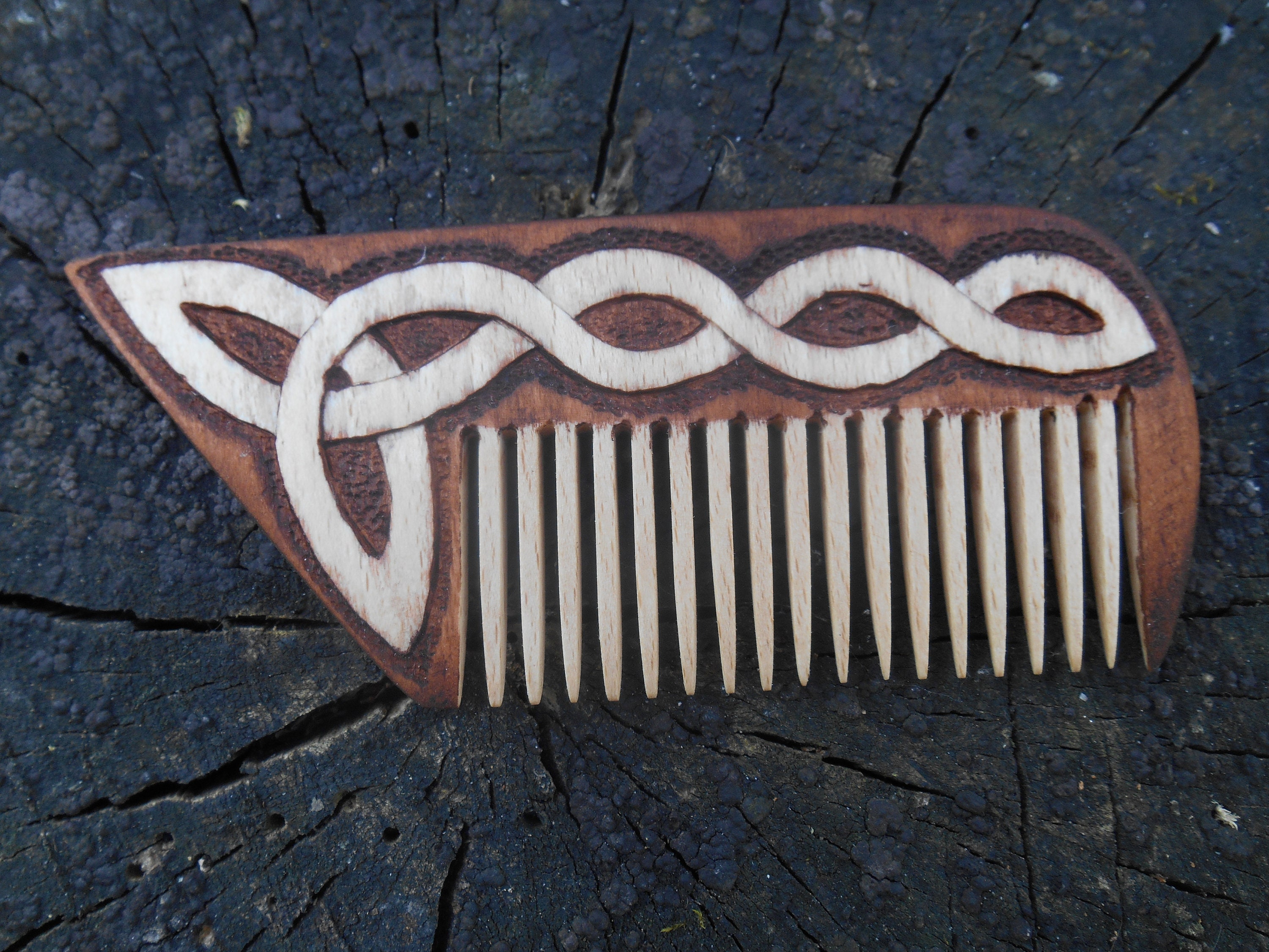 Viking wooden hair comb of beech wood. | Etsy
