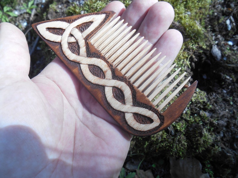 Viking wooden hair comb of beech wood. | Etsy