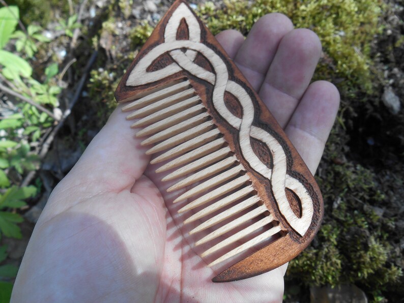 Viking Wooden Hair Comb of Beech Wood. - Etsy