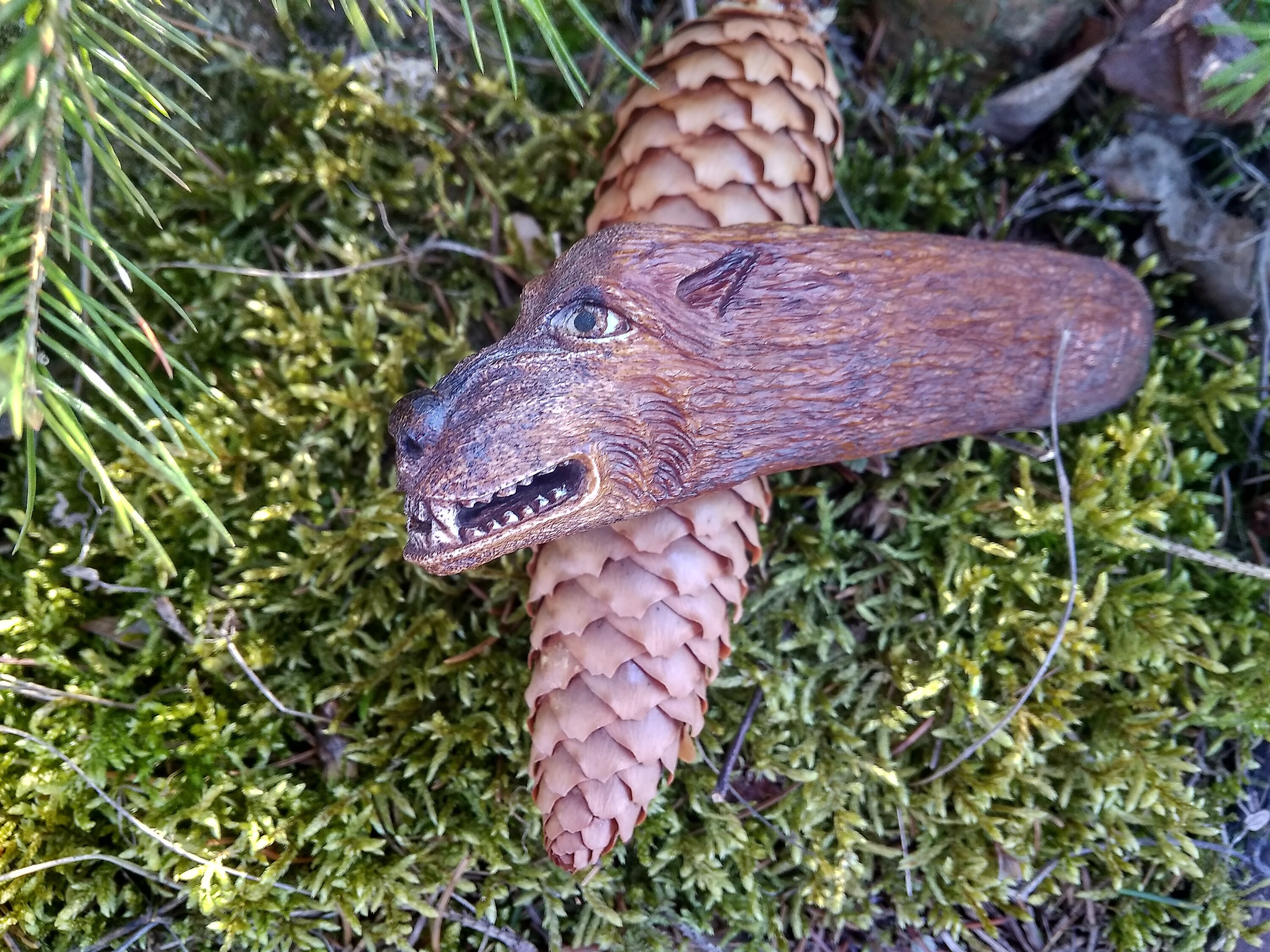 Wolf Knife Handle for Elk Horn Handle Art Knife - Etsy