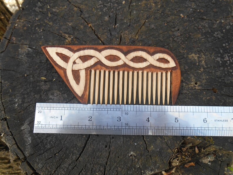 Viking wooden hair comb of beech wood. | Etsy