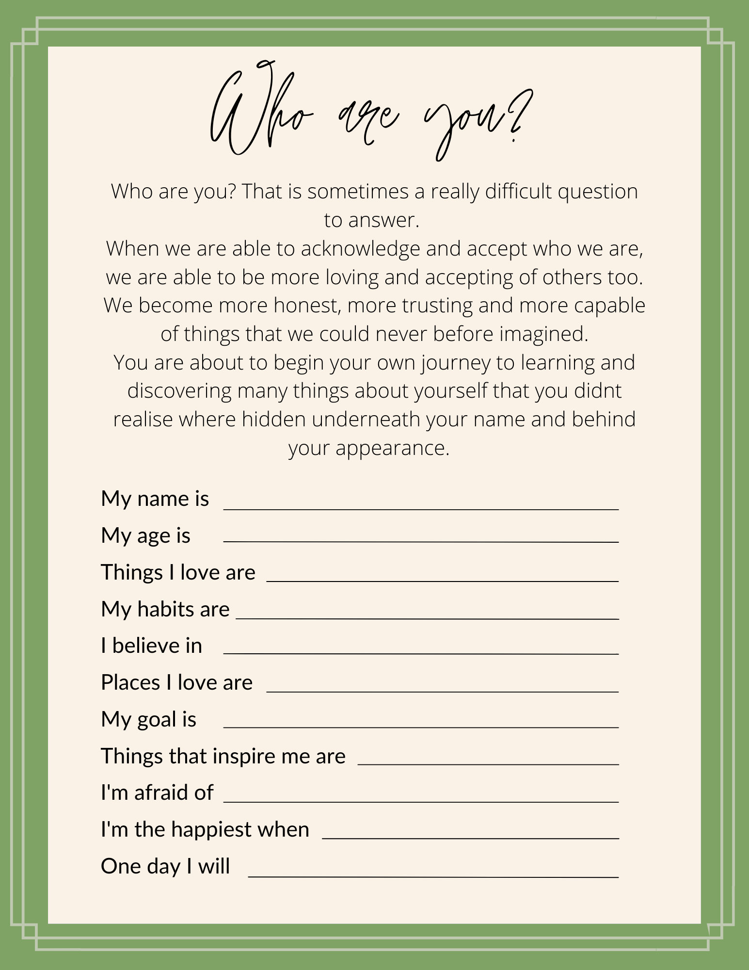 My Well Being Log DIGITAL FILE Template for Edit or Print - Etsy