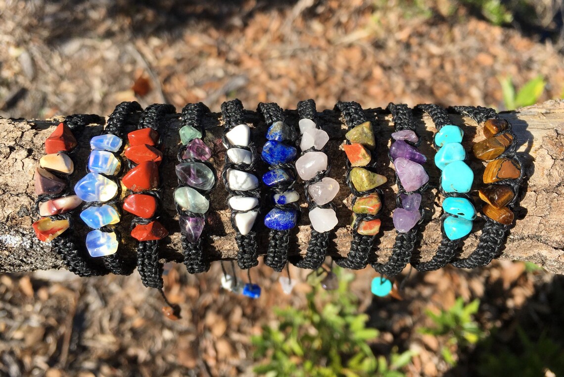 Crystal Macrame Bracelet / Crystal Bracelet /Crystal Chip | Etsy