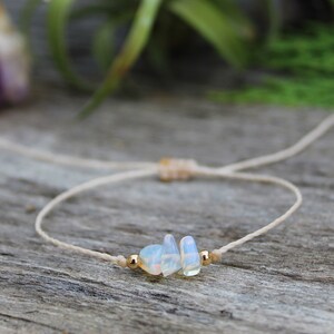Adjustable Crystal Wish Bracelet Gold Beads Gemstone Bracelet / Healing ...
