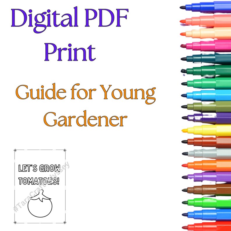 Printable Coloring Page Let's Grow Tomatoes Kids Gardening Activity Fun ...