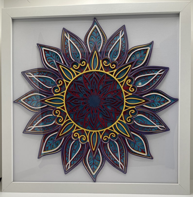 Framed Mandala Wall Art 12" X 12" Various Colors - Etsy