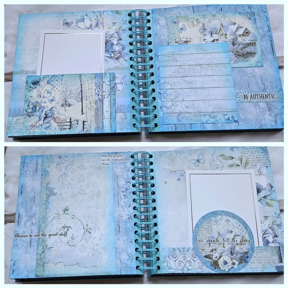 Icy Blue Winter Wonderland Junk Journal/ Scrapbook - Etsy