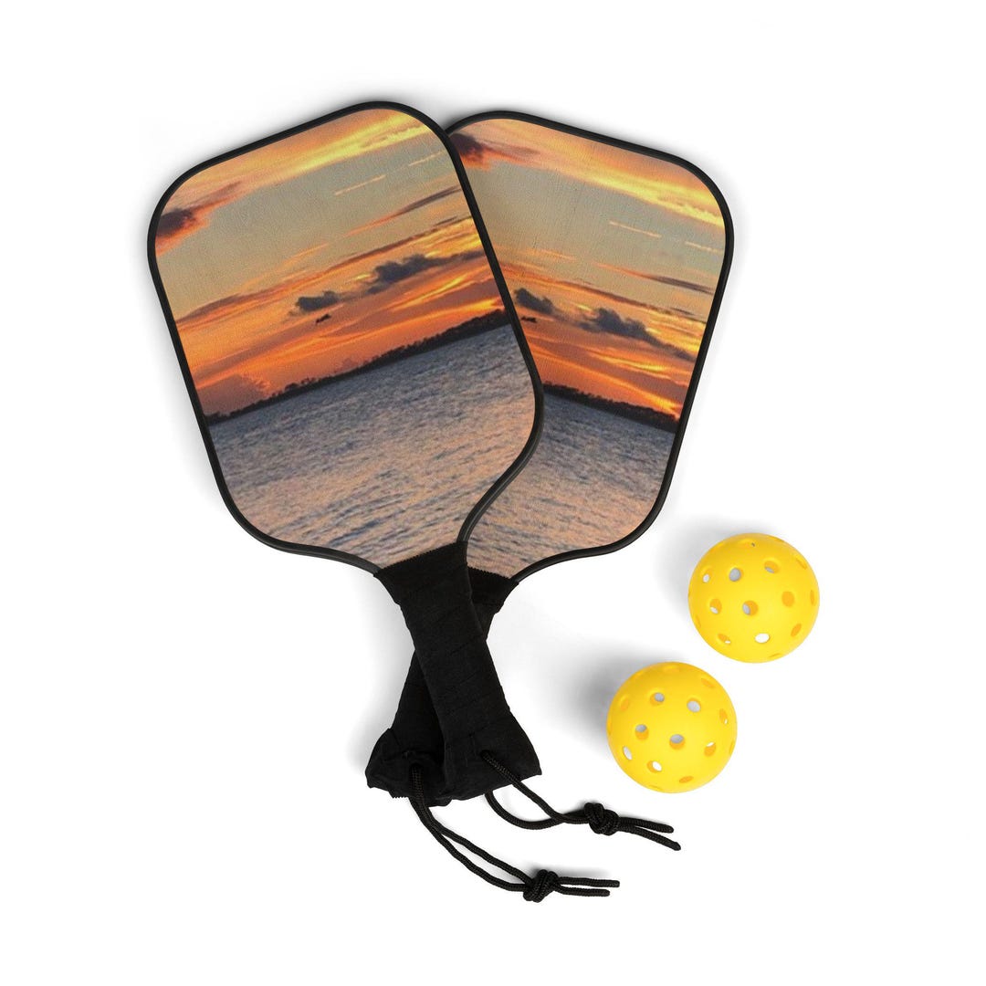 Pickleball Kit, Sunset on the Beach, Pickleball Set, Outdoor Sports ...