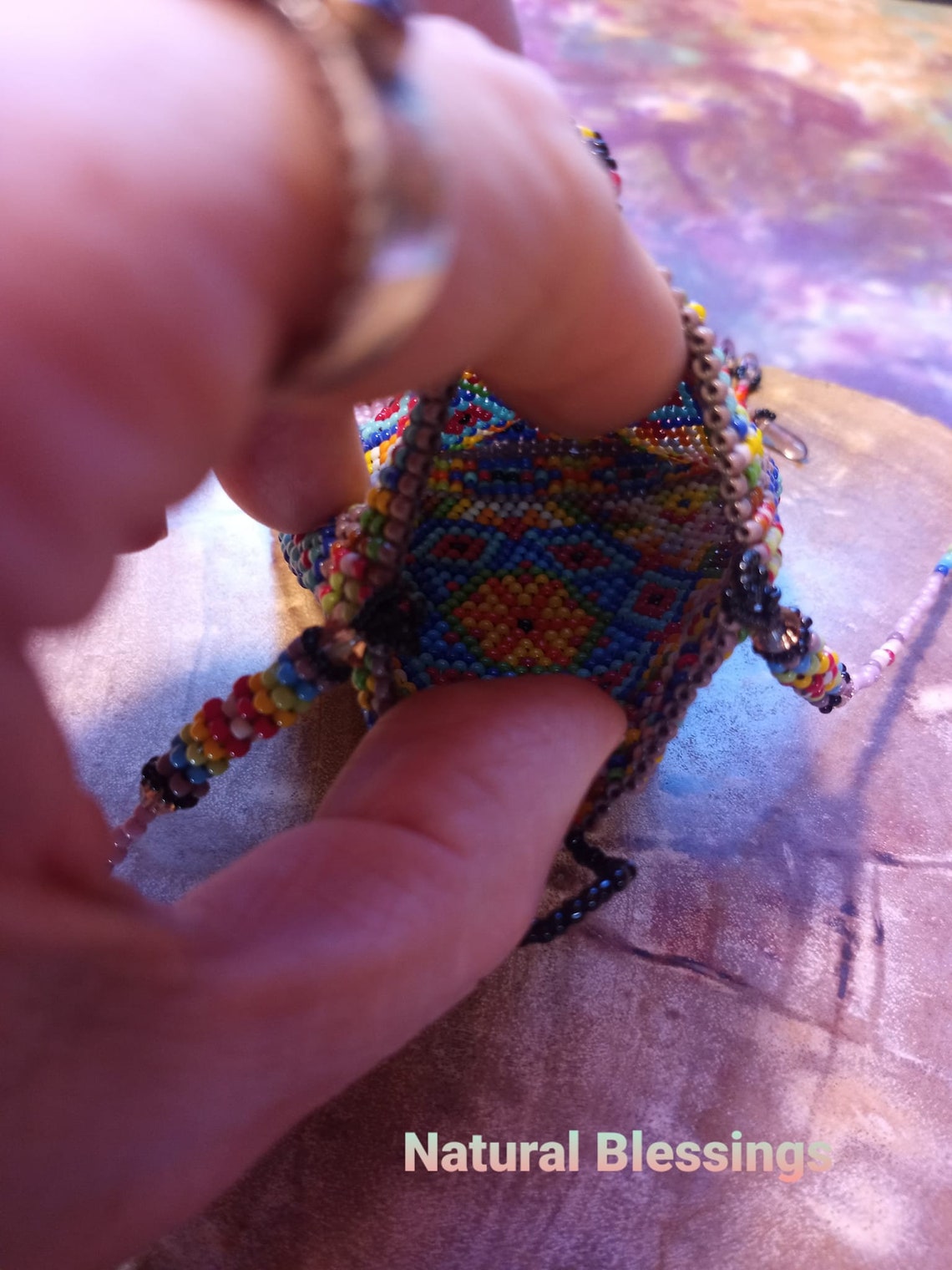 Hand Beaded Mandala Amulet Bag, Beaded Mandala Medicine Bag, Amulet ...