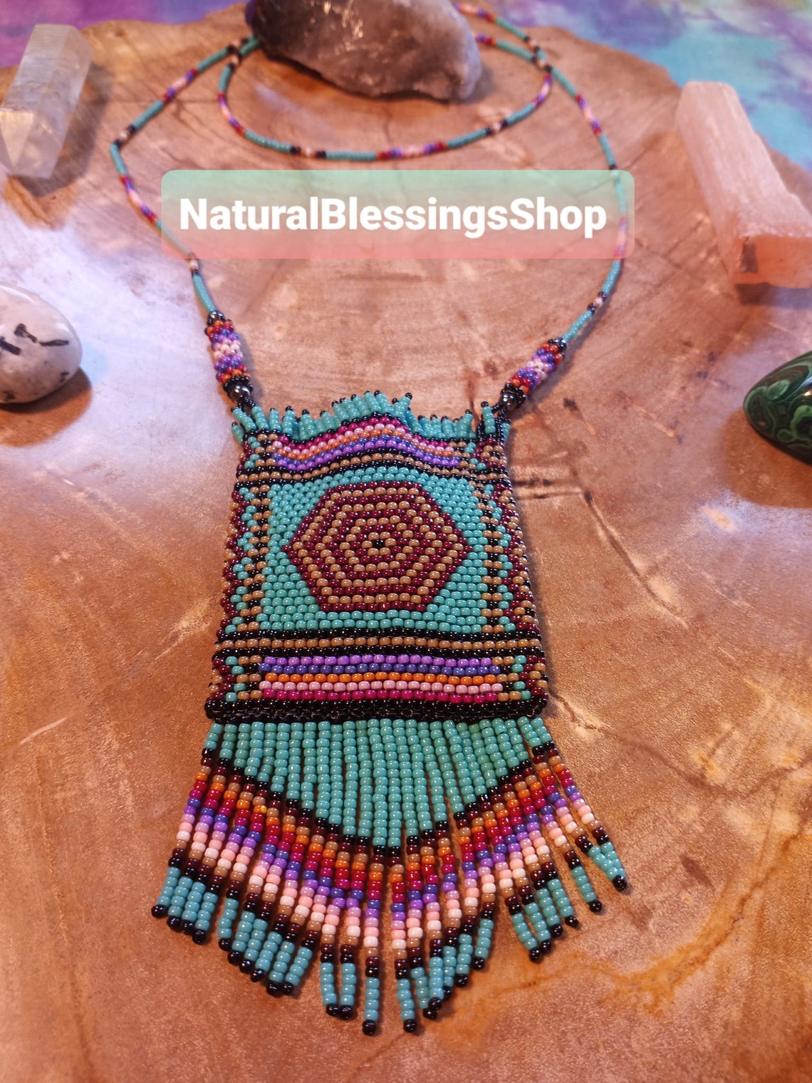 Hand Beaded Flower Amulet Bag, Beaded Flower Medicine Bag, Amulet Pouch ...