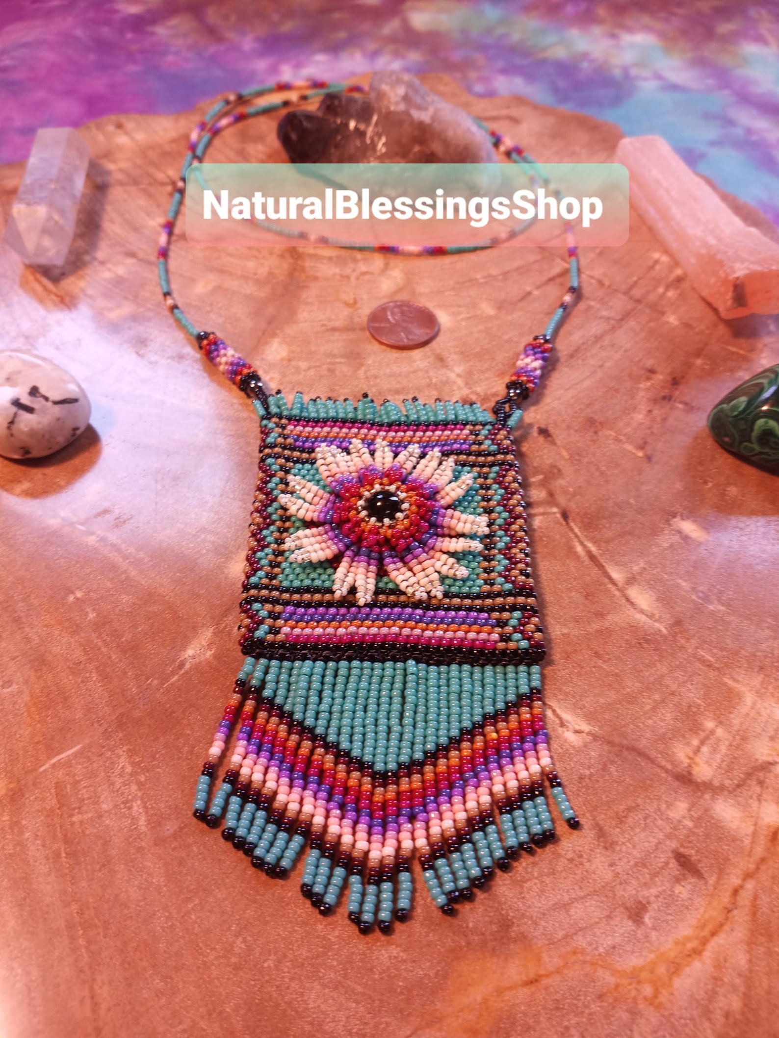 Hand Beaded Flower Amulet Bag, Beaded Flower Medicine Bag, Amulet Pouch ...