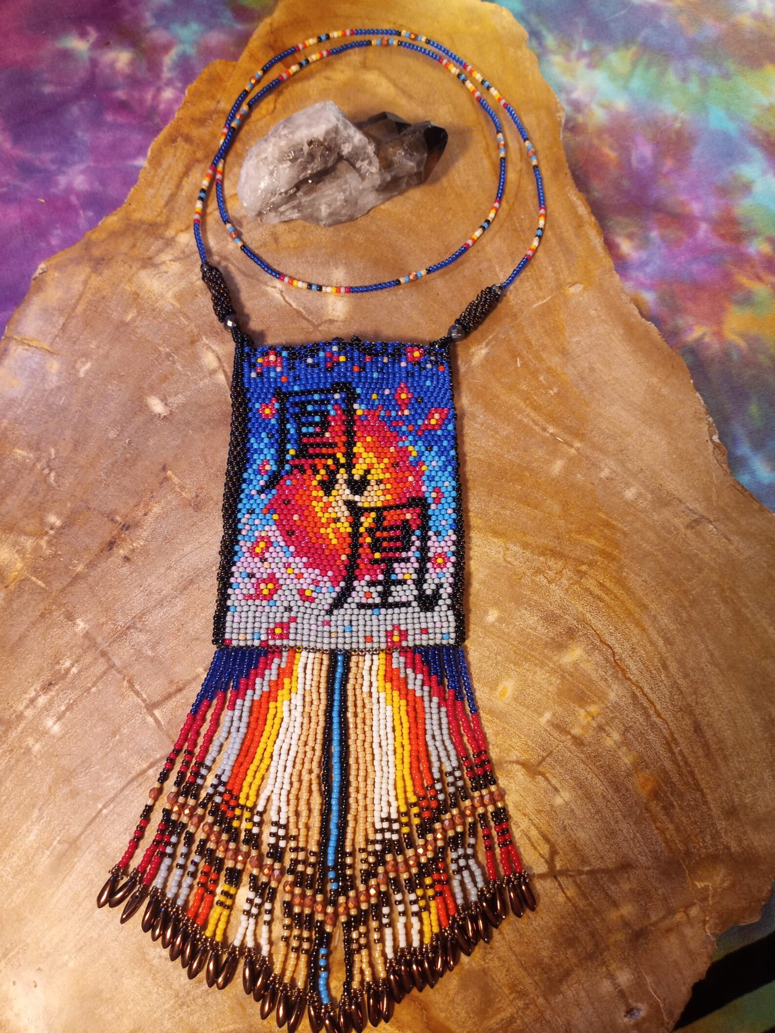 Hand Beaded Phoenix Amulet Bag, Phoenix Medicine Bag, Phoenix Amulet ...