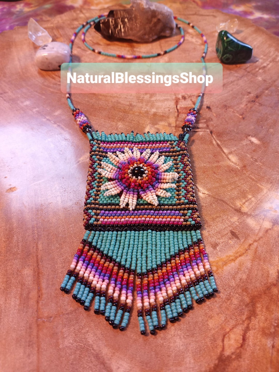 Hand Beaded Flower Amulet Bag, Beaded Flower Medicine Bag, Amulet Pouch ...