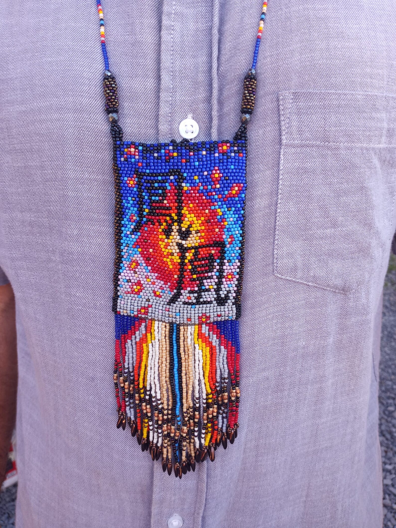 Hand Beaded Phoenix Amulet Bag, Phoenix Medicine Bag, Phoenix Amulet ...