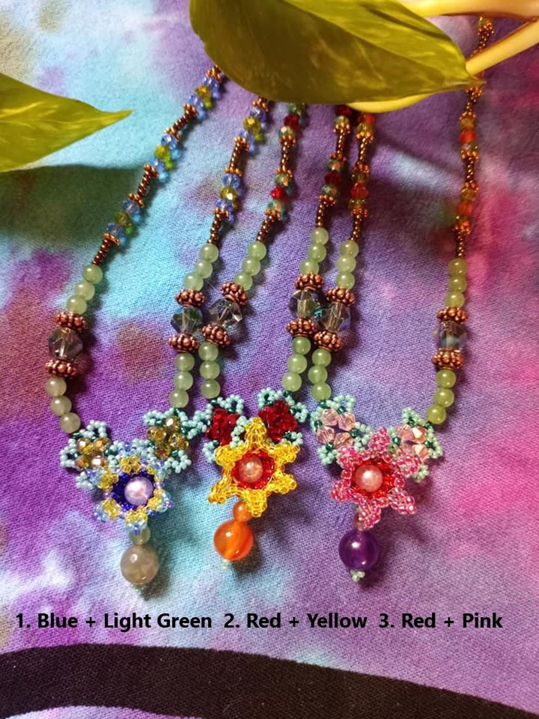 Flower Boho Colorful Pearl Beaded Necklace With Aventurine, Boho ...