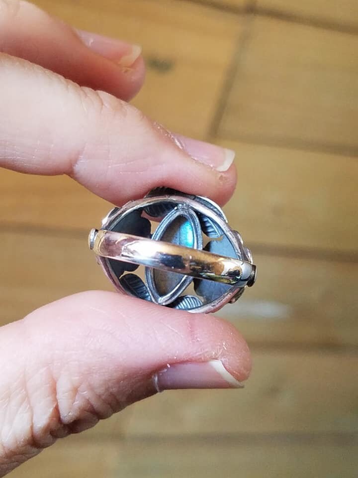 Labradorite Sterling Silver Ring Size 9, Flashy Labradorite Leaf Ring ...