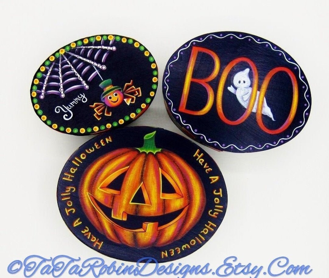 Decorative Tole Painting Pattern Packet-happy Halloween Boxes-designs ...