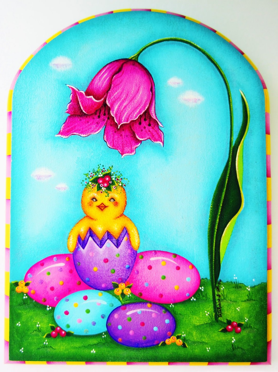 HAND PAINTED Decor-easter Plaque-originial Hand Painting by Tata Robin ...