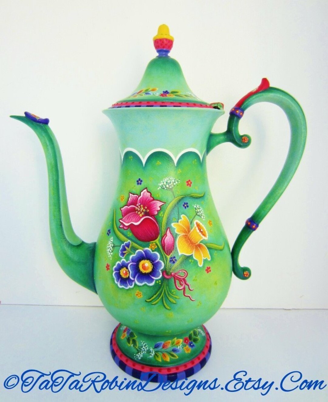 Decorative Tole Painting Pattern Packet- Spring Bouquet Metal Teapot ...
