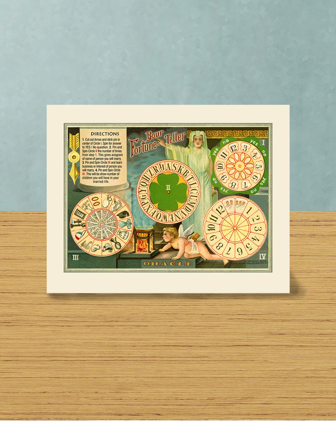 Oracle Fortune Teller Card, Vintage Magic Game, Gypsy, Psychic Reader ...