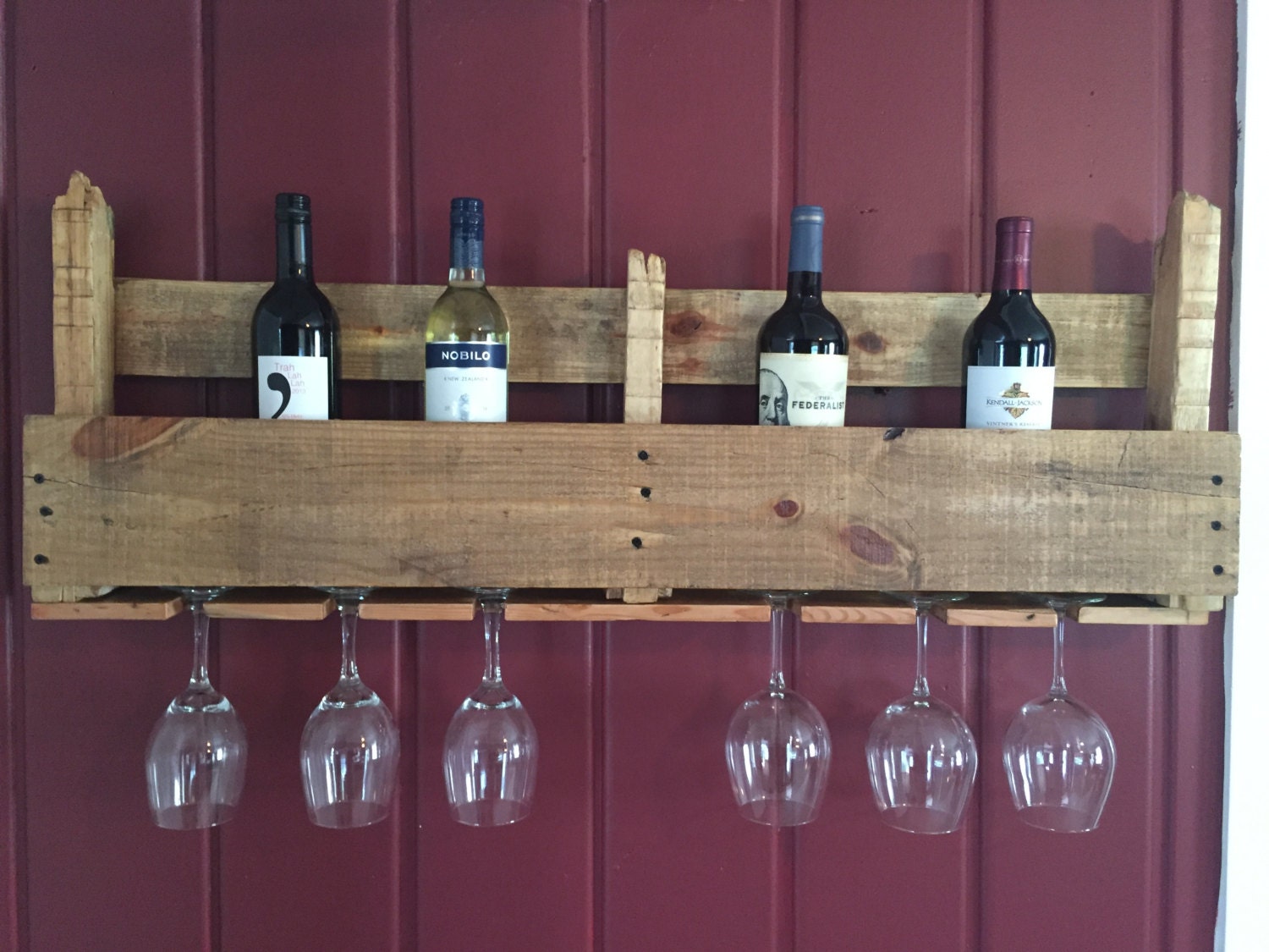 Handmade Pallet Wine Rack - Etsy