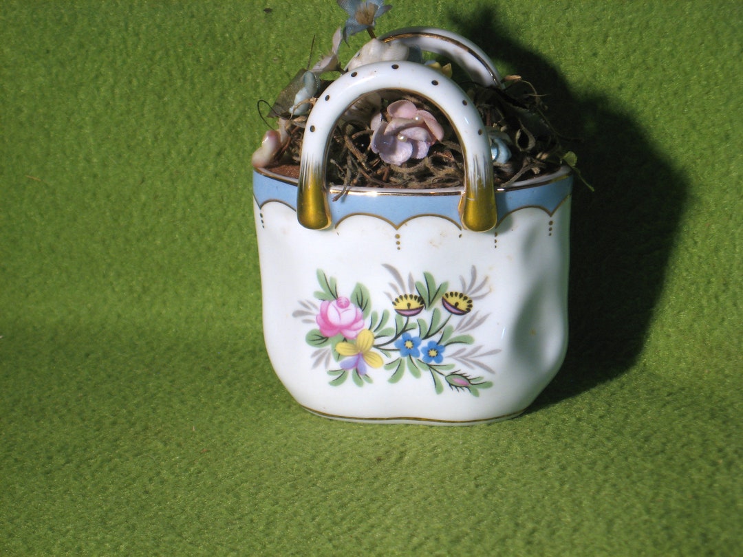 Vintage Small Porcelain Flower Basket, Unidentified Maker, Nice and ...