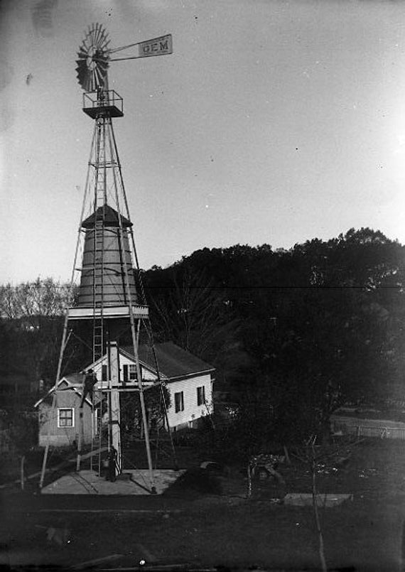 Antique B&W 5x7 Inch Photo Glass Negative Windmill Operated - Etsy