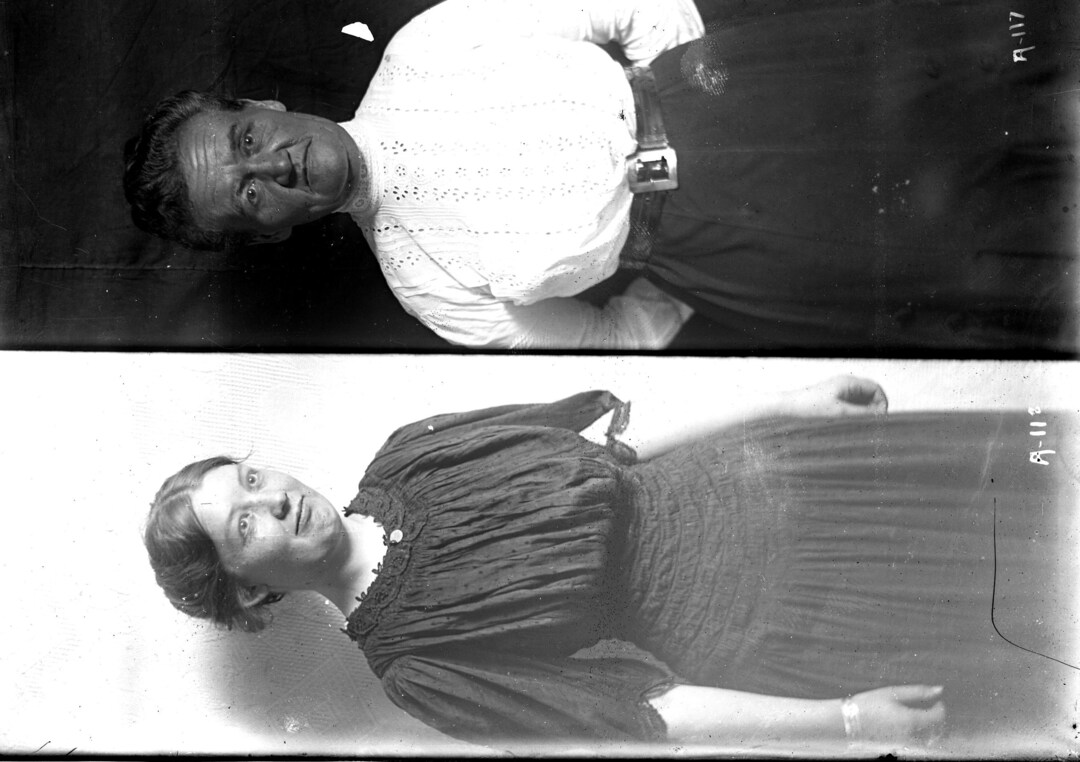 Antique Photo, Two 5x7 Inch B&W Glass Half-plate Photo Negatives of ...
