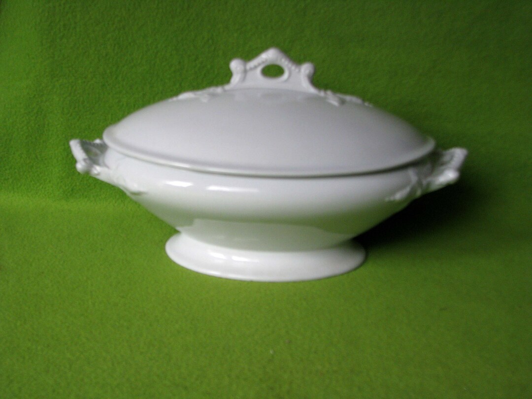Antique Ironstone Covered Dish, Made by John Edwards of Fenton, England ...