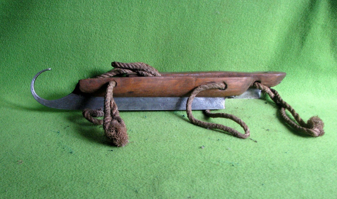Primitive Ice Skates With Blades Made of Old Files, Likely New England ...
