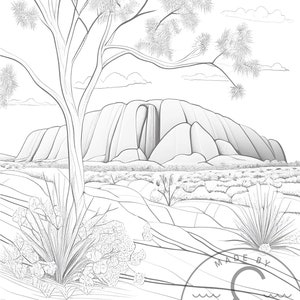 Printable Coloring Pages Travel Landmarks Instant Download 5 Park ...