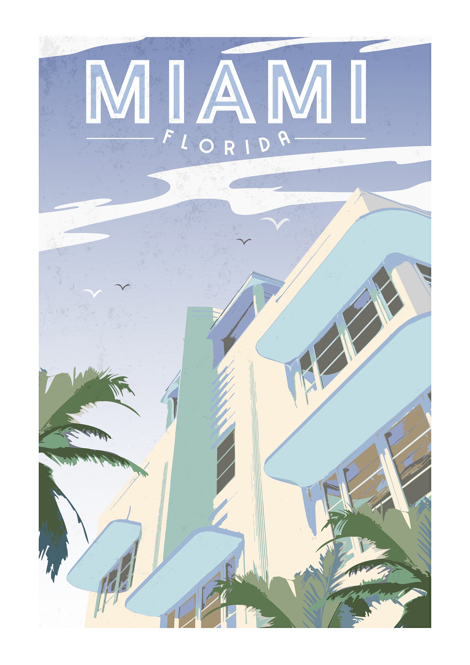 MIAMI, USA Vintage Travel Poster, Diy Printable Pdf Jpeg Download ...