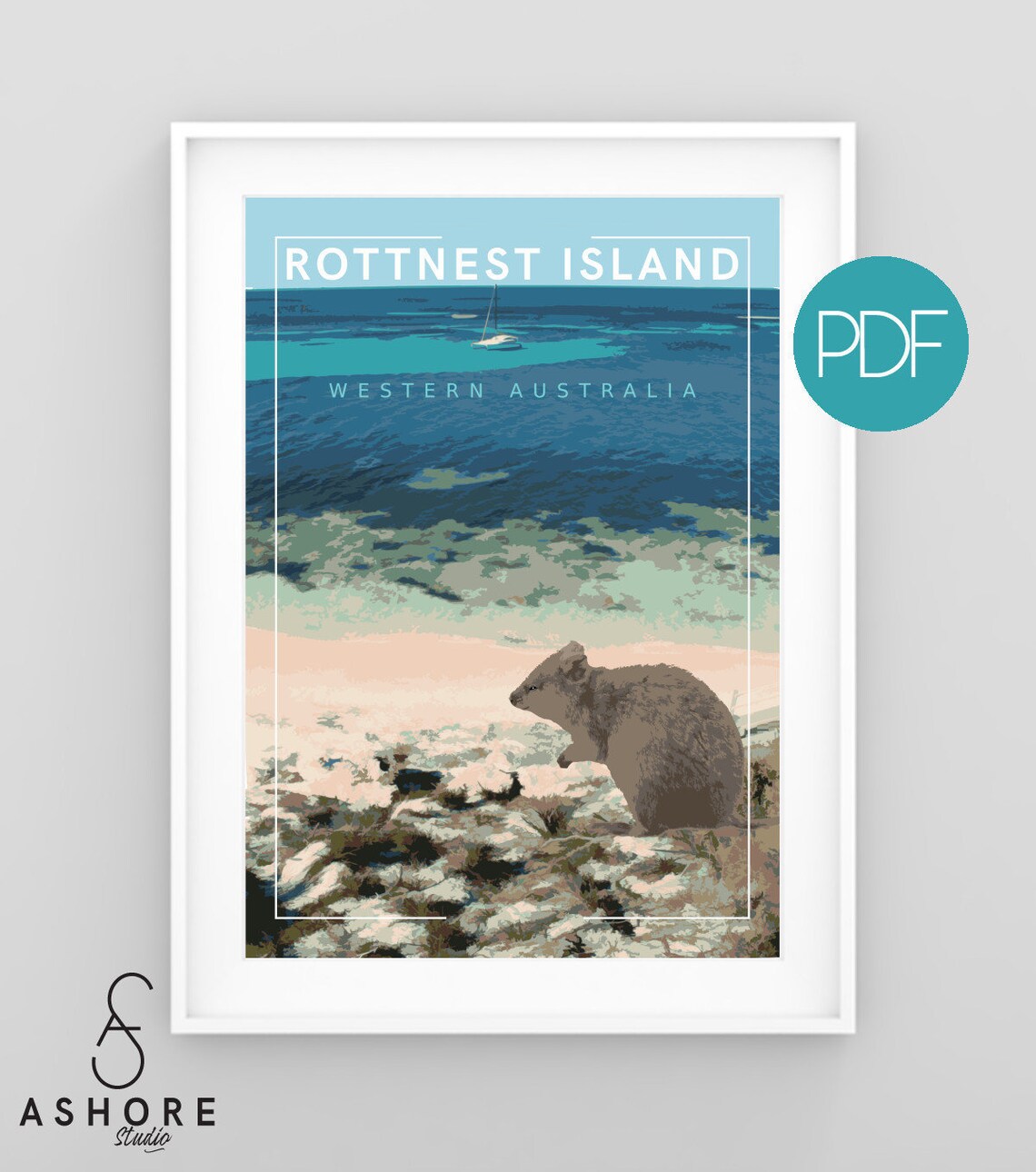 Rottnest Island, Perth, Western Australia, WA, Vintage Travel Poster ...