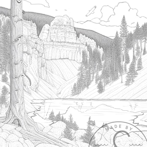 Printable Coloring Pages Travel Landmarks Instant Download 5 Park ...