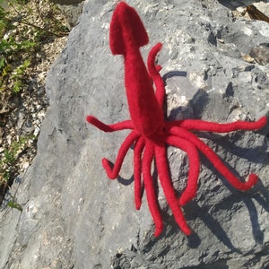 Squid Sculpture, Needle Felted Squid, Wool Ocean Animal - Etsy