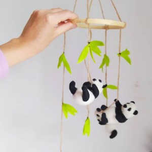 Panda Mobile Woolen Pandas Nursery Decor - Etsy