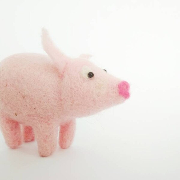 Needle Felted Pig - Etsy