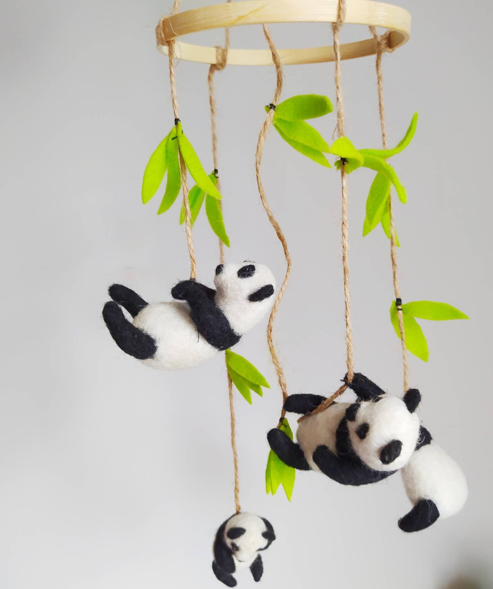Panda Mobile Woolen Pandas Nursery Decor - Etsy