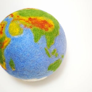 Needle Felted Sun, Earth and Moon Set, Solar System Planets, Cosmos ...