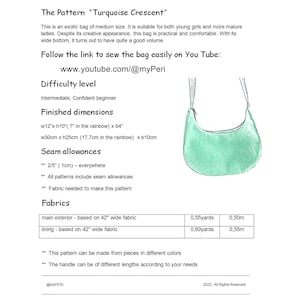 Crescent Bag PDF Sewing Pattern, Crossbody Diy Sew, Instant Download ...
