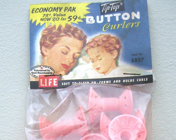 50's Tip-top Button Curlers. Flexible Vinyl Pin Curl Rollers. - Etsy