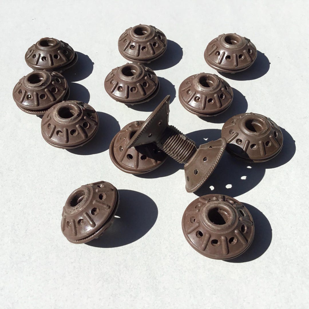 Vintage 50's Tip-top 1” Button Curlers. 12 Flexible Vinyl Pin Curl ...
