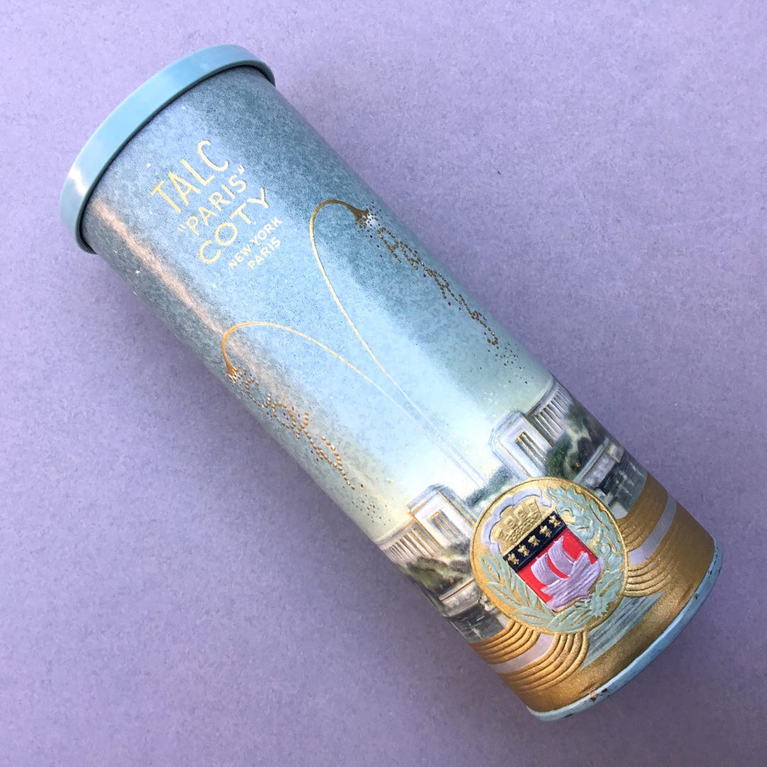 Antique Deco Coty Paris Talcum Powder Shaker Canister. Unused. Vanity ...