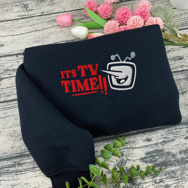 Tenna Deltarune Chapter3 'ITS TV TIME!' Embroidered Sweatshirt - Etsy