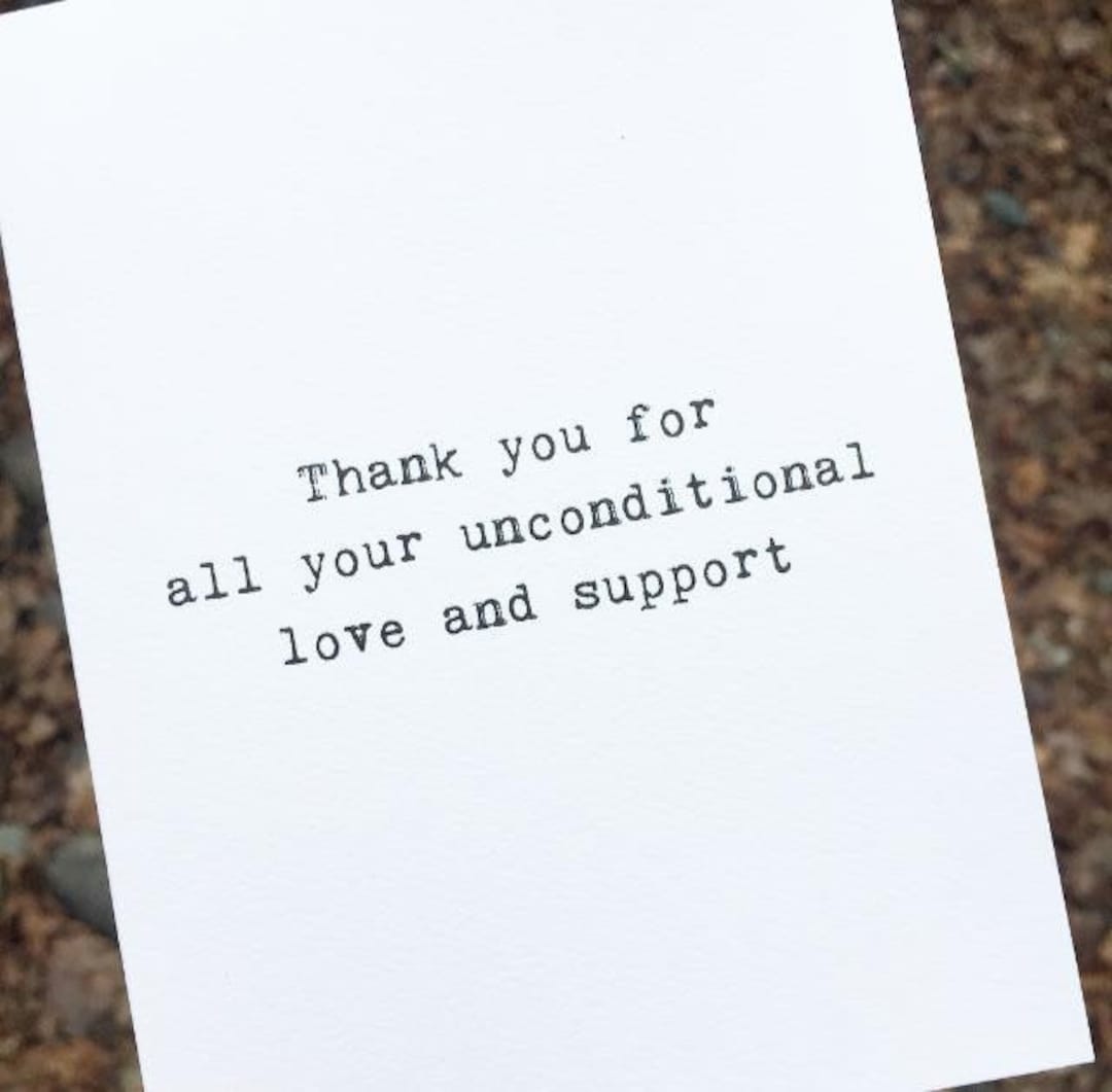 Thank You for Your Support Card/thank You Parents Card/appreciation ...