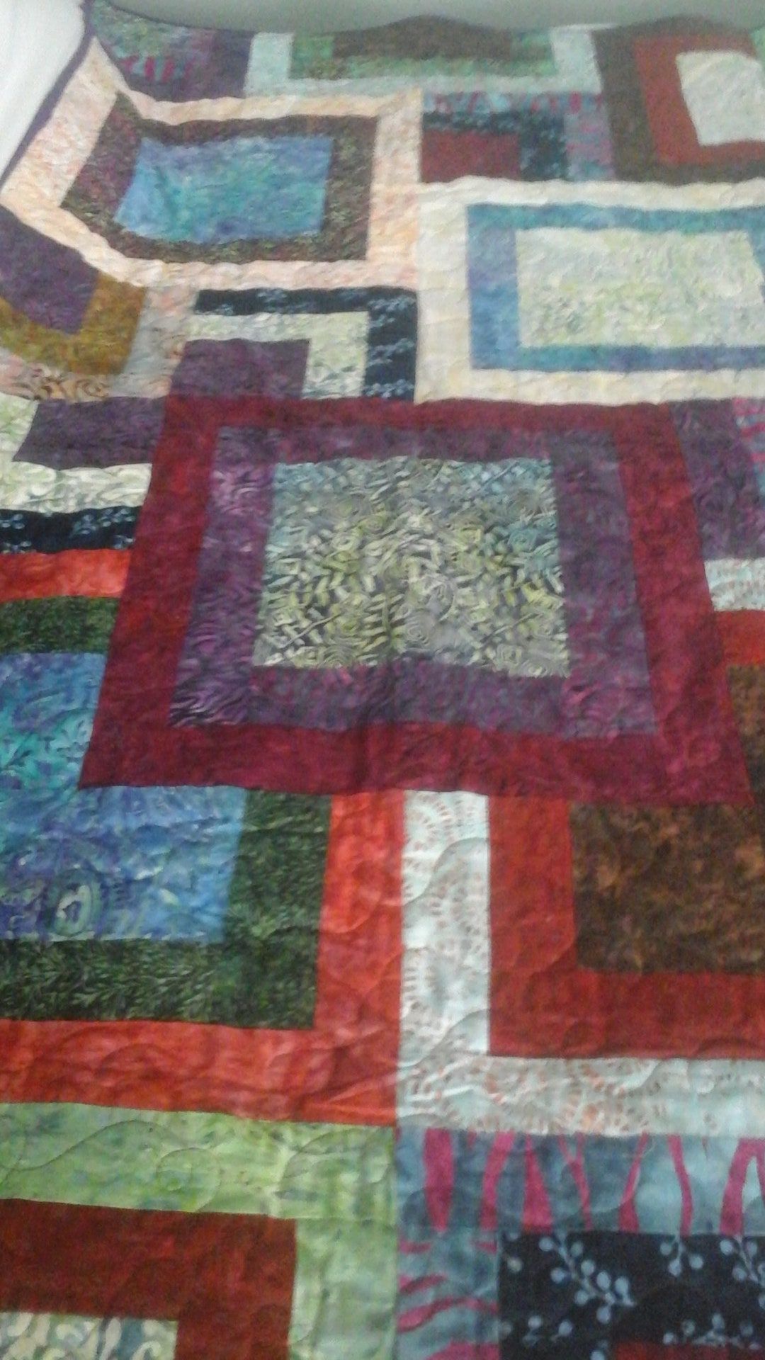 Geometric Handmade Quilt, Batiks - Etsy